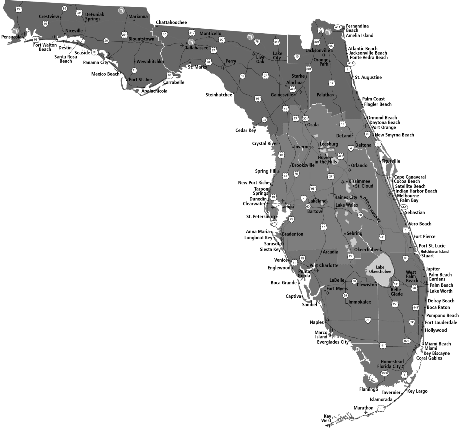 Florida Map 3 regions - Undiscovered Florida